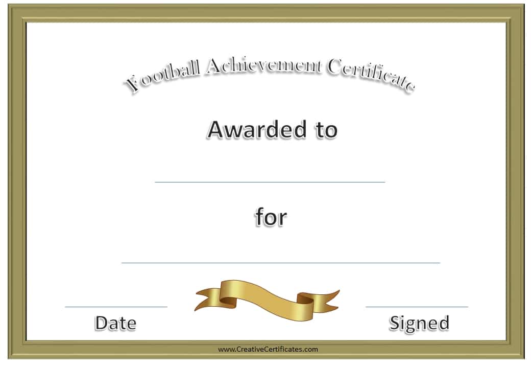 Free Custom Football Certificates