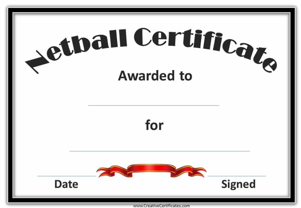 Free Netball Certificates