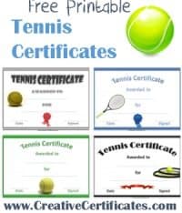 Free Tennis Certificate Templates | Customizable & Printable