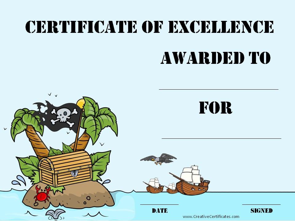 Free Printable Pirate Certificates for Kids