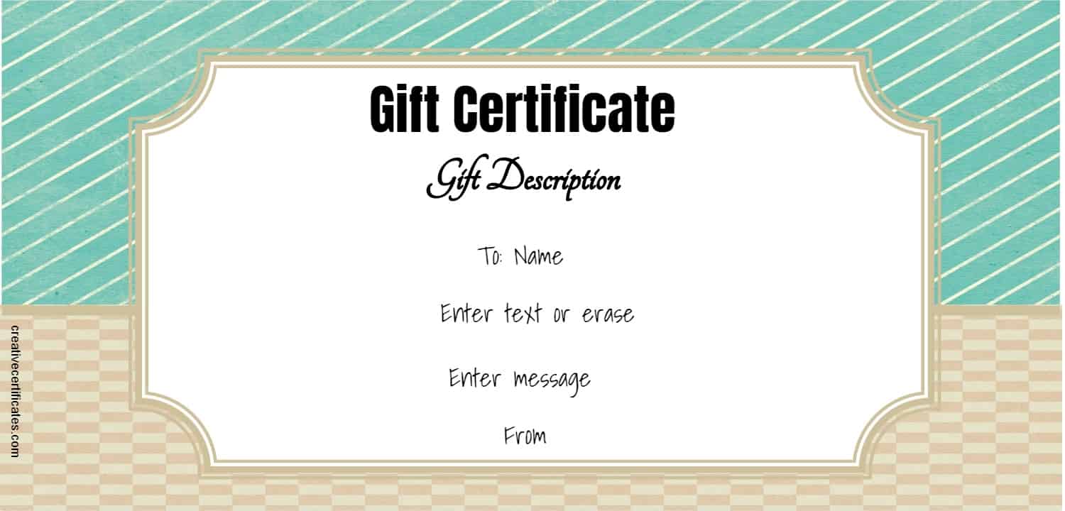 Printable Downloadable Gift Certificate Template Free Printable Templates