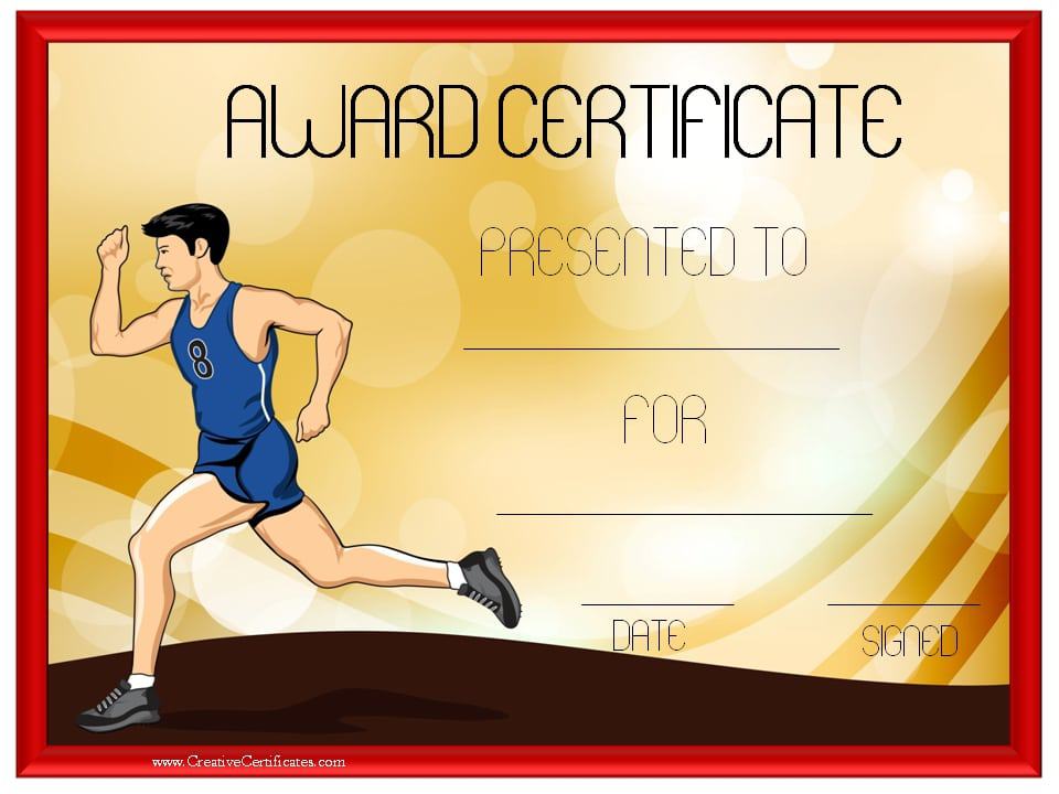 Track And Field Certificate Templates Free Customizable