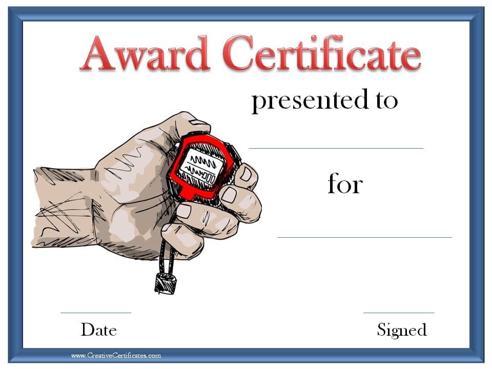 Track And Field Certificate Templates Free Customizable