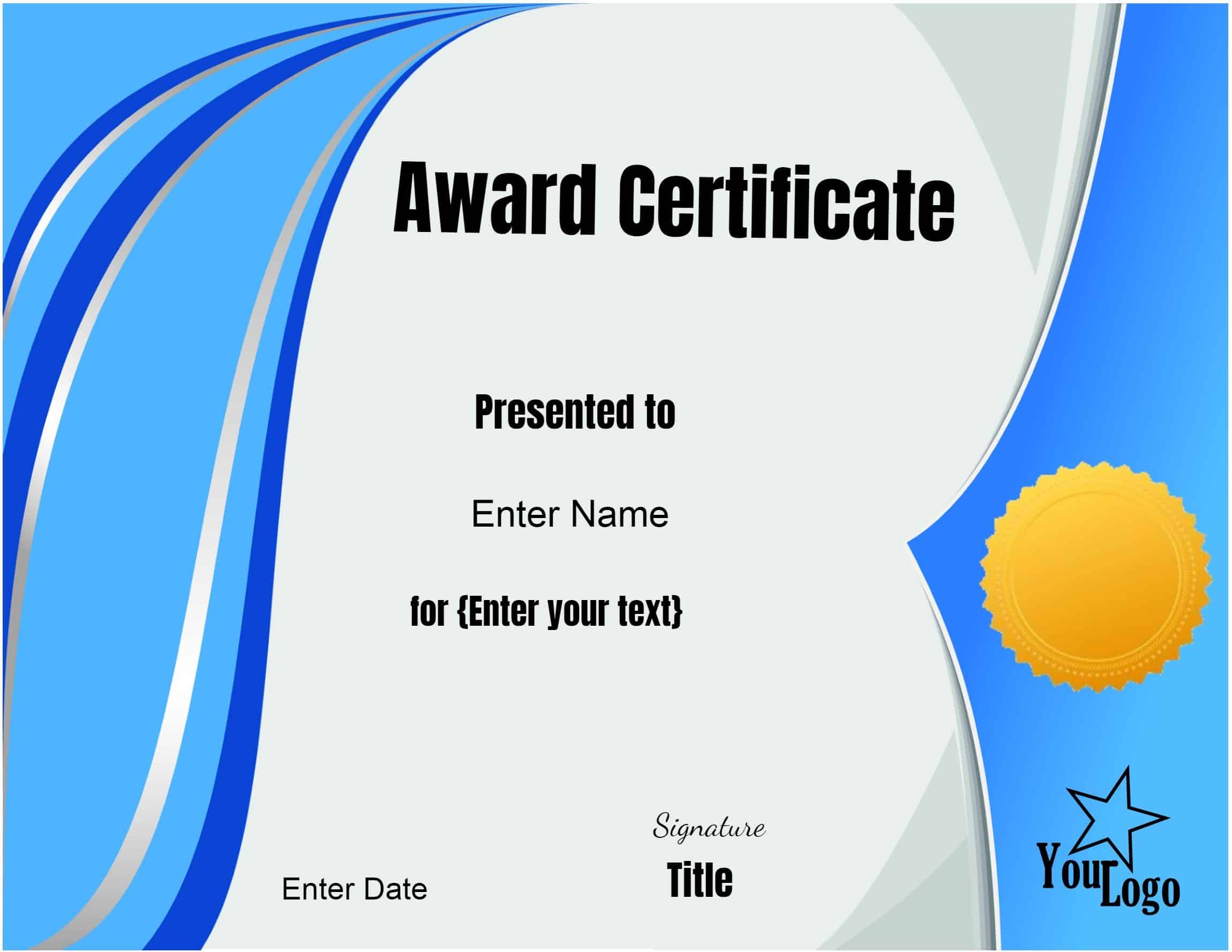 Free Editable Certificate Template Customize Online Print At Home