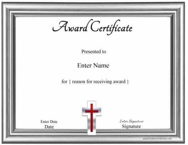 Christian Certificate Template - Customizable