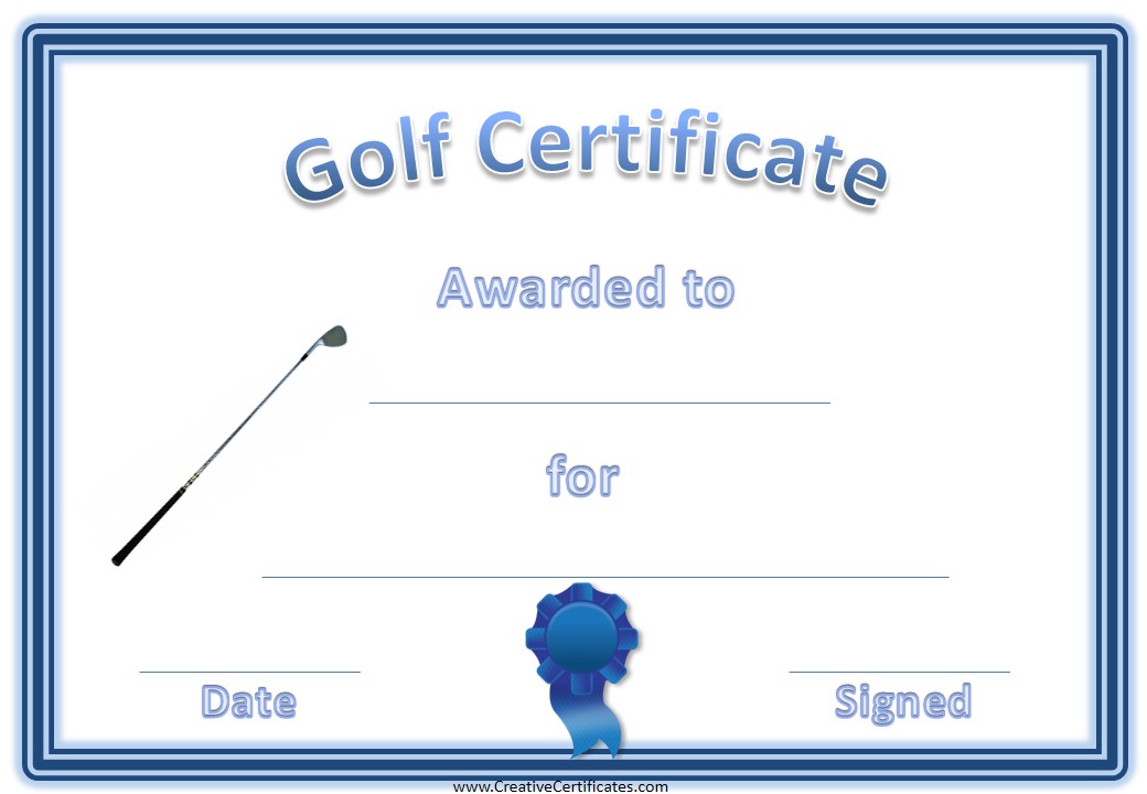 Free Printable Golf Certificates | Customizable