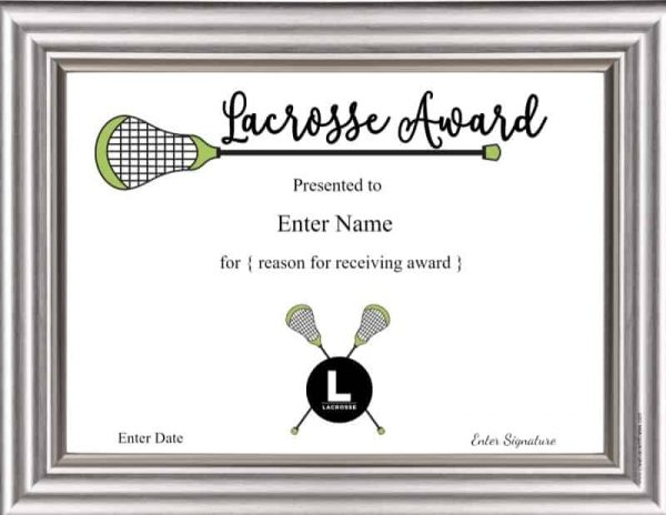 Free Printable Lacrosse Awards and Certificates | Customizable