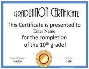 Free Custom Graduation Certificates for School | Edit Online
