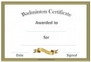 Free Badminton Certificate Template - Customize Online