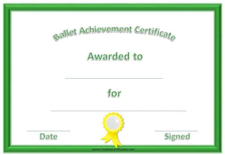 Free Dance Certificate Template - Customizable and Printable