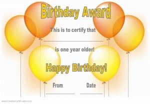 Free Happy Birthday Certificate Template - Customize Online
