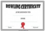Free Bowling Certificate Template
