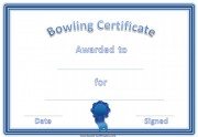 Free Bowling Certificate Template