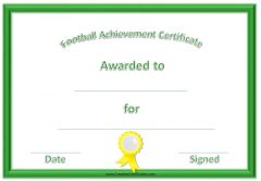 Free Custom Football Certificates