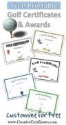 Free Printable Golf Certificates | Customizable