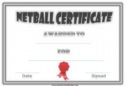 Free Netball Certificates