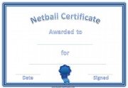 Free Netball Certificates
