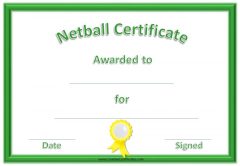 Free Netball Certificates