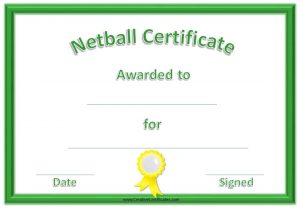 Free Netball Certificates