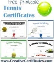 Free Tennis Certificate Templates | Customizable & Printable
