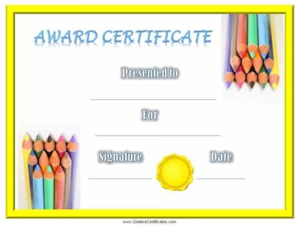 Free School Certificates & Awards