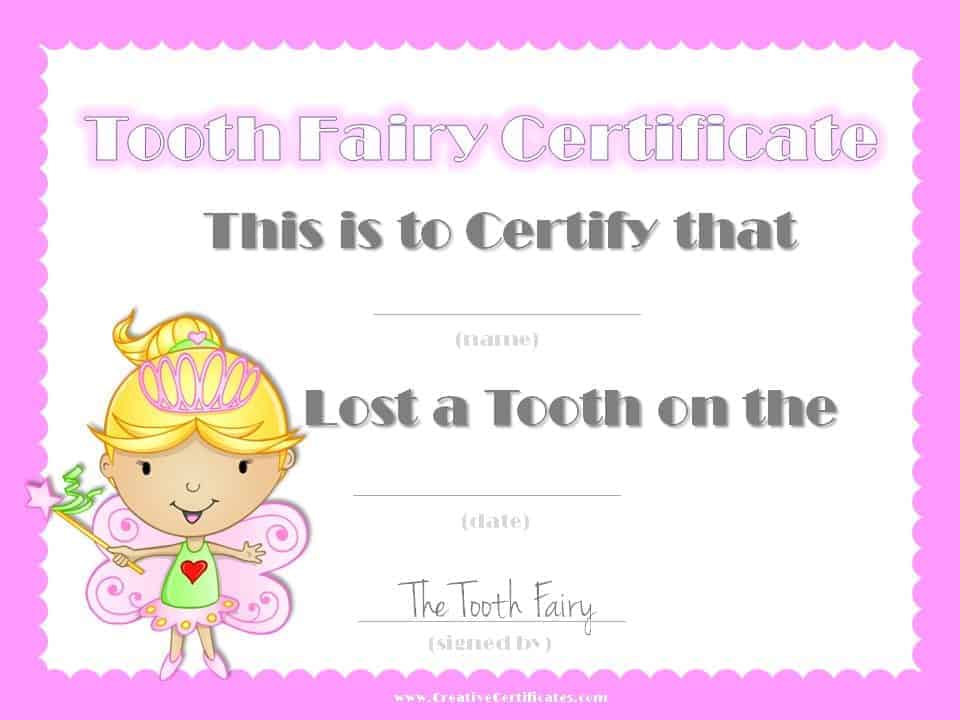 Free Tooth Fairy Certificate | Customize Online | Instant Download Free Tooth Fairy Certificate | Customize Online | Instant Download