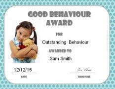 Good Behaviour Certificates with Photo | Customize Online