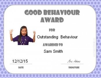 Good Behaviour Certificates with Photo | Customize Online