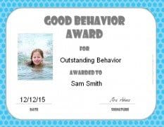 Good Behavior Award Certificates