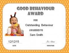 Good Behaviour Certificates with Photo | Customize Online
