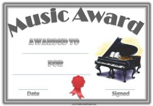 Free Editable Music Certificate Template - Free and Customizable