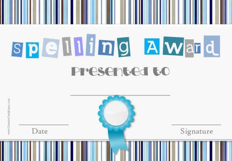 FREE Spelling Bee Certificate Templates - Customize Online