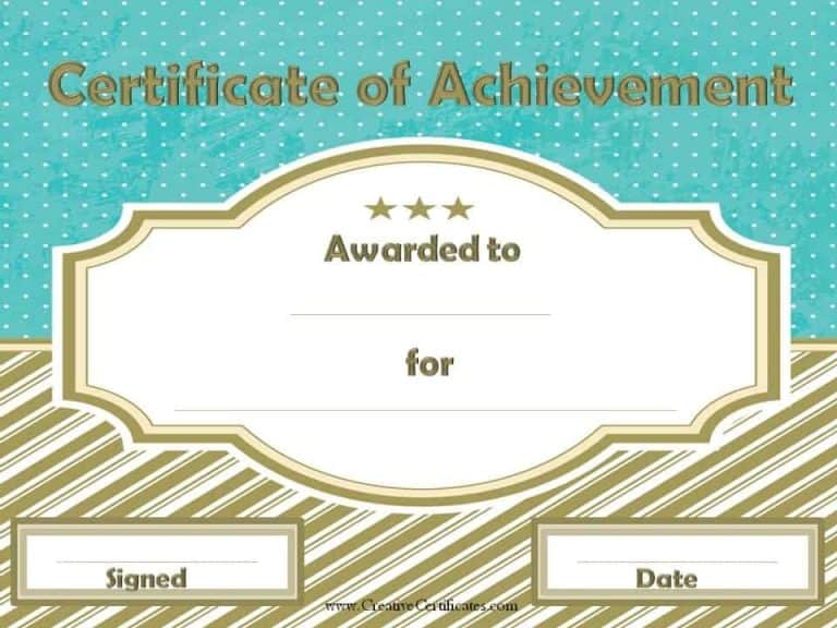 Free Certificate of Achievement | Customizable