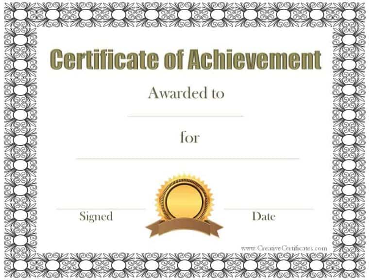 Free Certificate of Achievement | Customizable