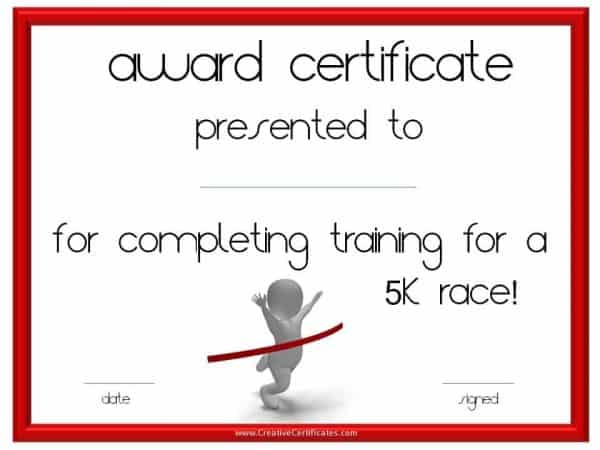 Running Certificate Templates Free & Customizable