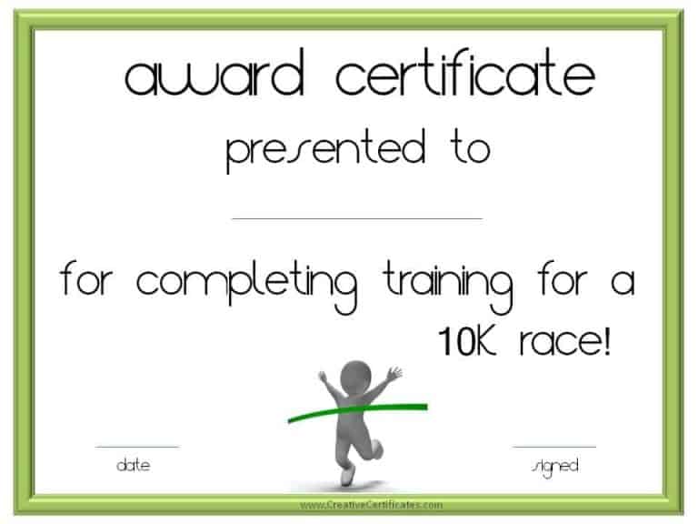 Running Certificate Templates Free & Customizable