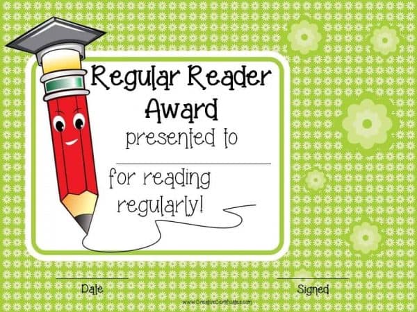 Free Editable Reading Certificate Templates - Instant Download
