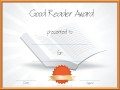 Free Editable Reading Certificate Templates - Instant Download