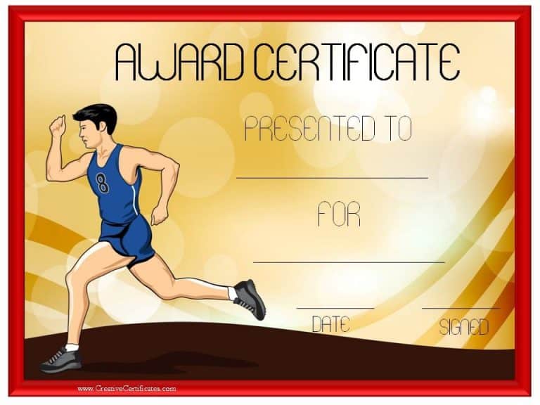 Track and Field Certificate Templates Free & Customizable