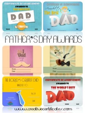 Father's day certificates | Free & Customizable | Instant Download