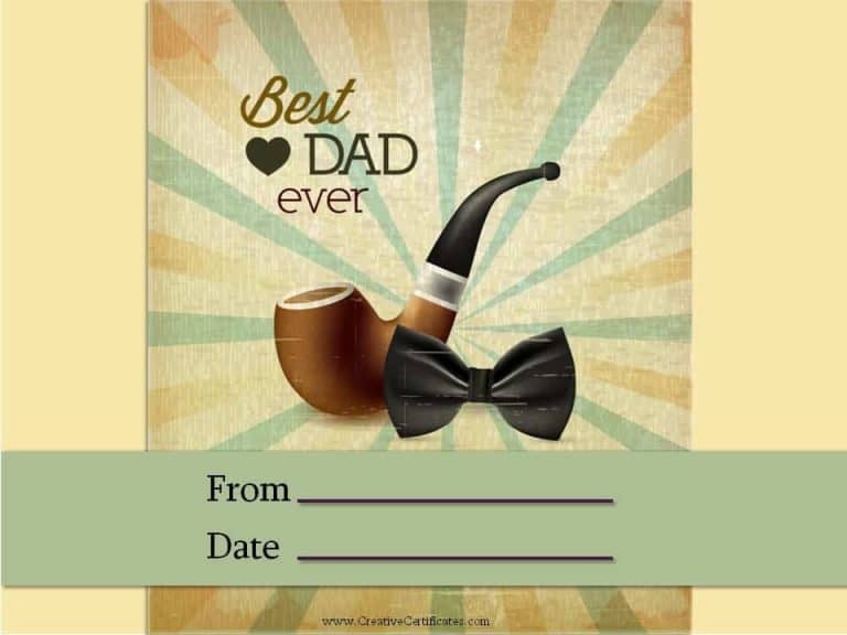 Father's day certificates | Free & Customizable | Instant Download