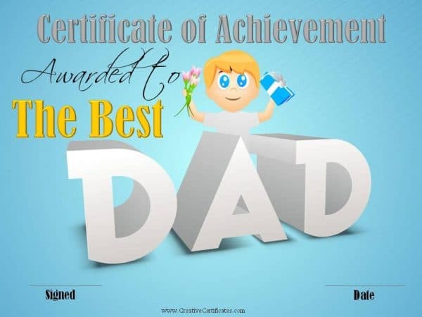 Father's day certificates | Free & Customizable | Instant Download