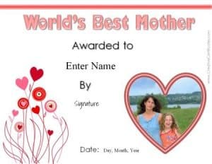 Free Mother's Day Certificate | Customize Online then Print at Home