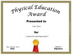 Physical Education Awards and Certificates - Free