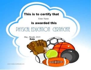 Physical Education Awards and Certificates - Free
