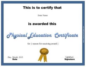 Physical Education Awards and Certificates - Free