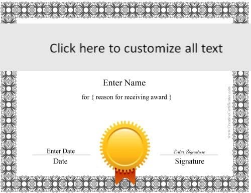 Free Editable Certificate Template | Customize Online & Print at Home