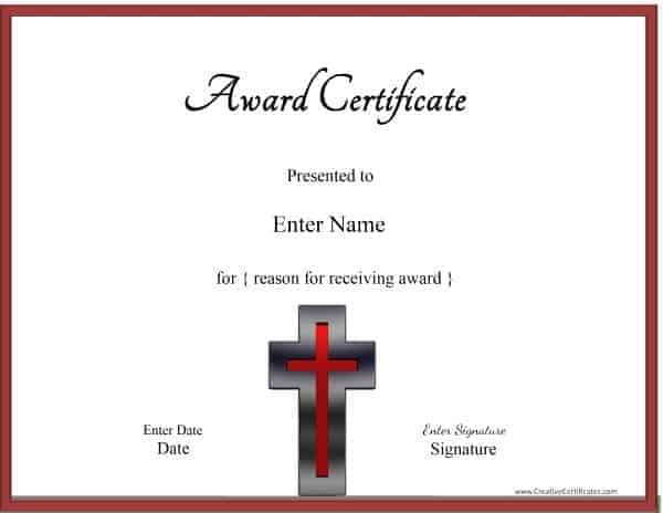 Christian Certificate Template - Customizable