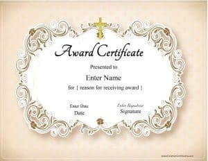Christian Certificate Template - Customizable