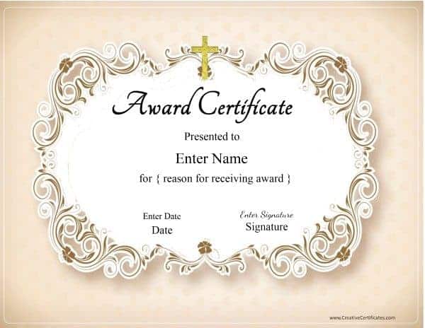 Christian Certificate Template - Customizable